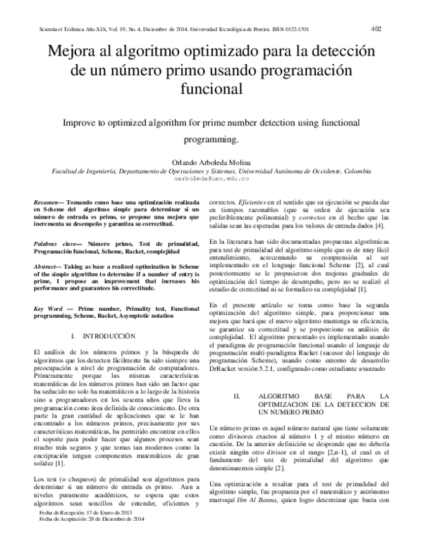 (PDF) Mejora al algoritmo optimizado para la detección de un número primo usando programación ...