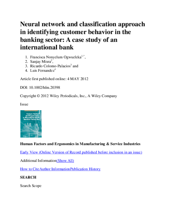 (PDF) Neural network and classification approach in identifying ...