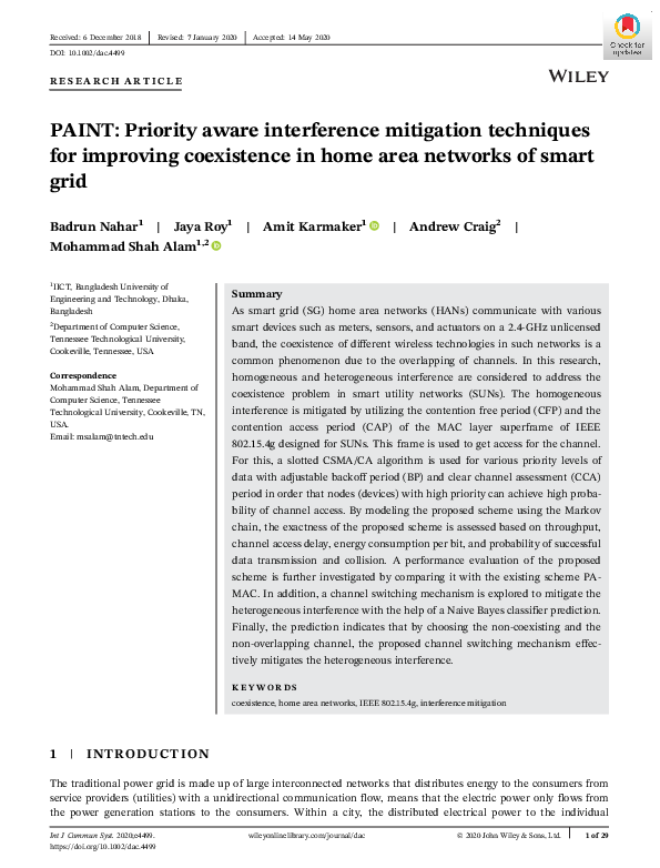 (PDF) PAINT: Priority aware interference mitigation techniques for improving coexistence in home ...
