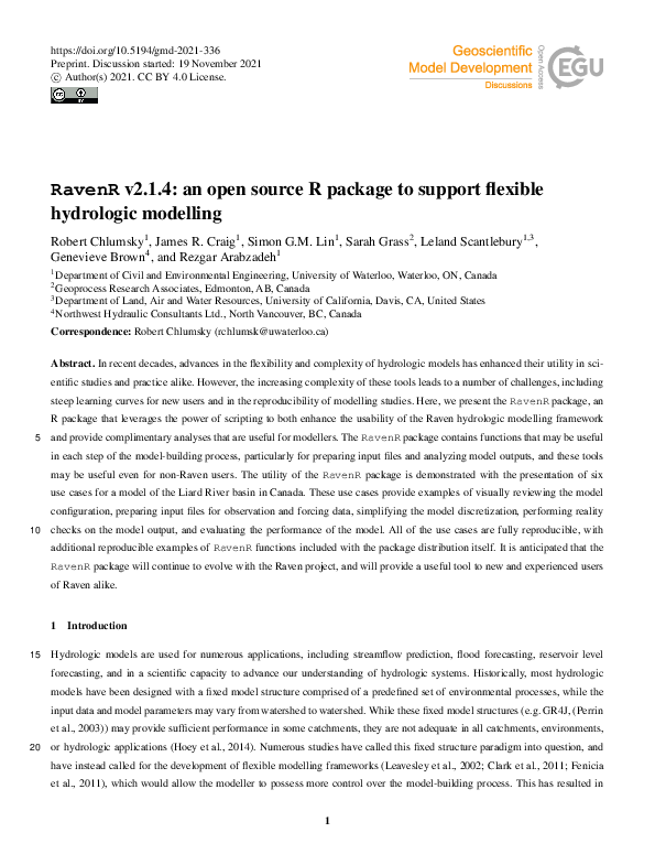 (PDF) RavenR v2.1.4: an open source R package to support flexible ...