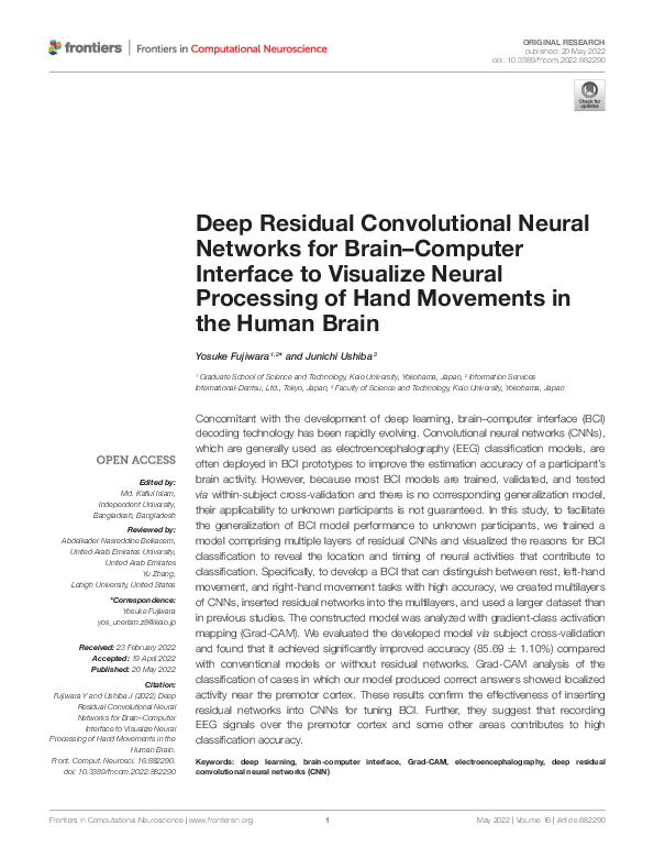 (PDF) Deep Residual Convolutional Neural Networks for Brain–Computer Interface to Visualize ...
