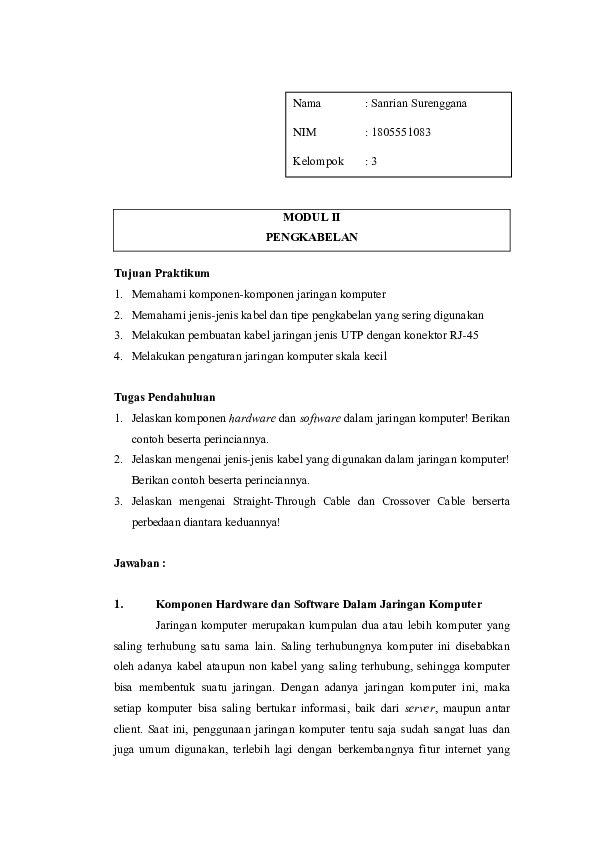 (DOC) MODUL II PENGKABELAN