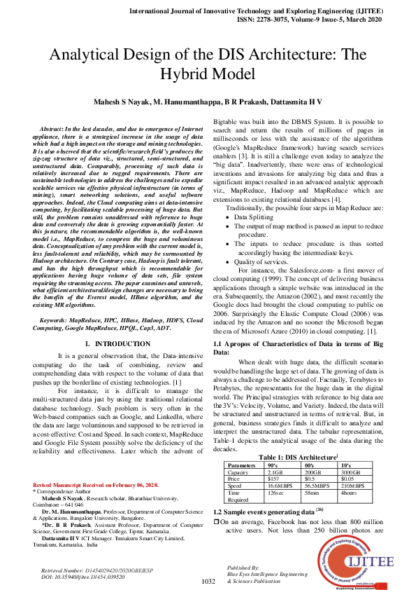 (PDF) Analytical Design of the Dis Architecture: The Hybrid Model