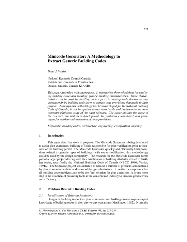 (PDF) Minicode generator: a methodology to extract generic building codes