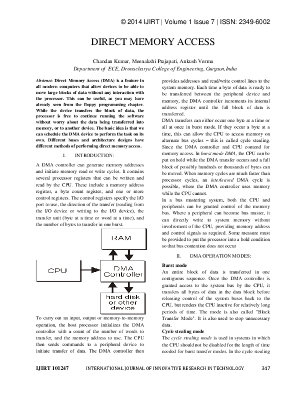 Pdf Direct Memory Access Ankush Verma
