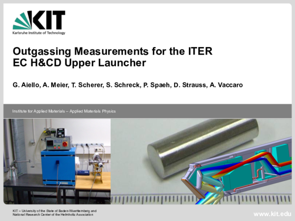 (PDF) Outgassing measurements for the ITER EC H&CD Upper Launcher