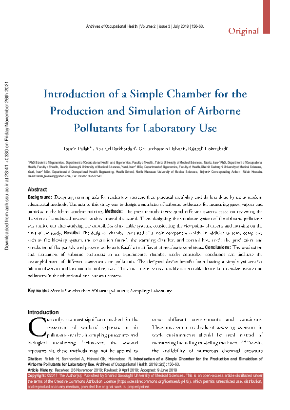 (PDF) Introduction of a Simple Chamber for the Production and ...