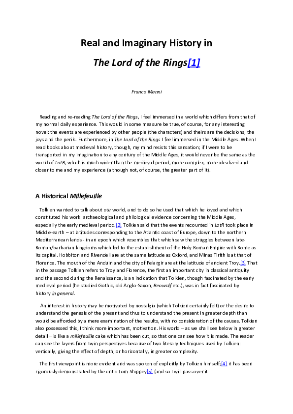 (DOC) Real and imaginary history in The Lord of the Rings