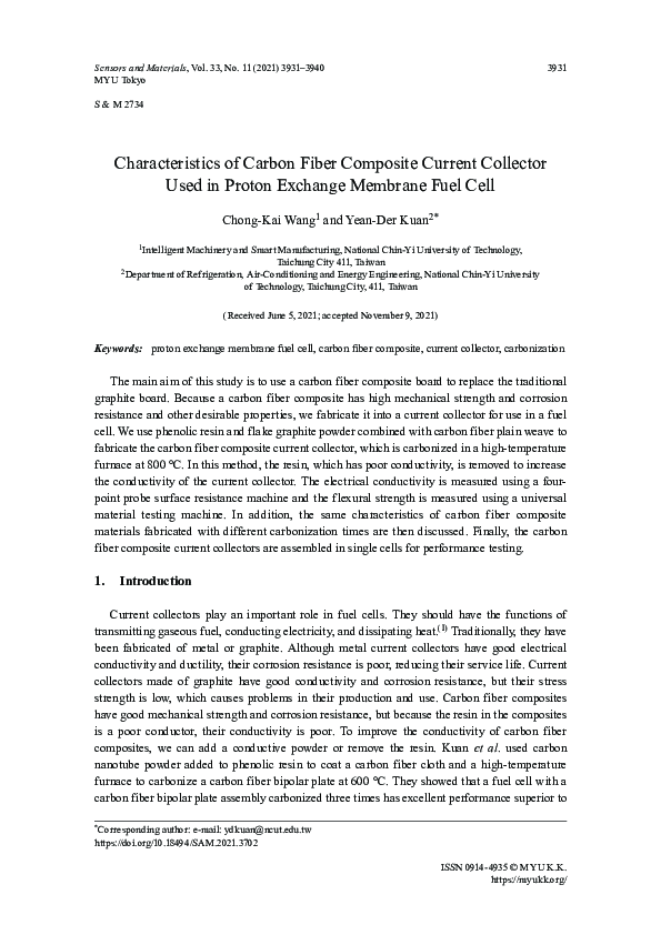 (PDF) Characteristics of Carbon Fiber Composite Current Collector Used ...