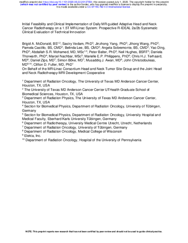 (PDF) Initial Feasibility and Clinical Implementation of Daily MR ...