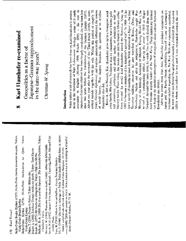 (PDF) Karl Haushofer Re-examined – Geopolitics as a Factor within ...