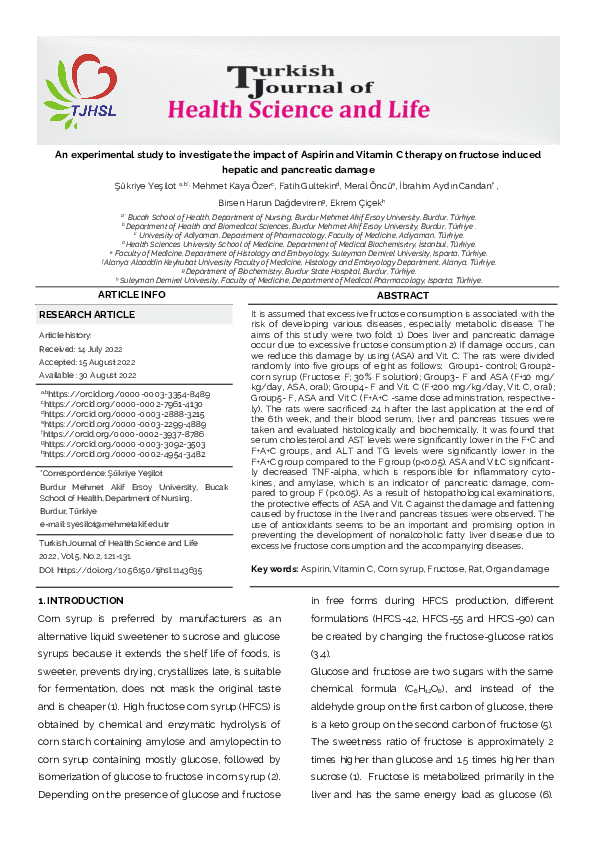 (PDF) An experimental study to investigate the impact of Aspirin and ...
