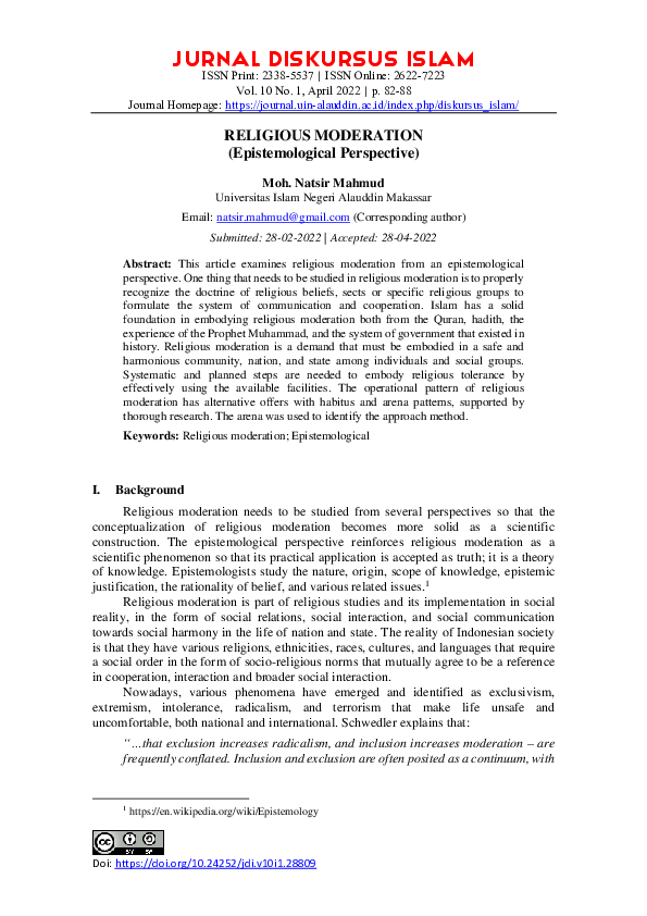 (PDF) Religious Moderation