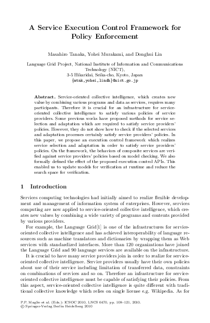 (PDF) A Service Execution Control Framework for Policy Enforcement