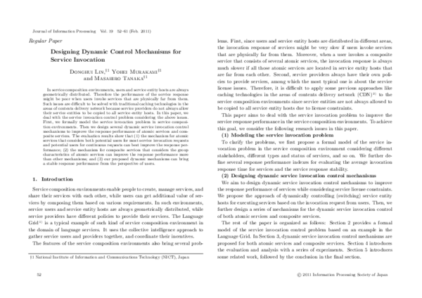 (PDF) Designing Dynamic Control Mechanisms for Service Invocation