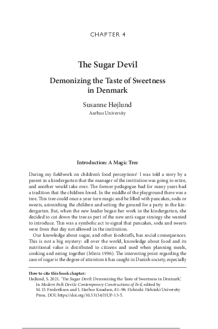 (PDF) The Sugar Devil: Demonizing the Taste of Sweetness in Denmark