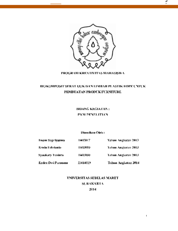 (PDF) Biokomposit Serat Ijuk Dan Limbah Plastik Hdpe Untuk Pembuatan ...