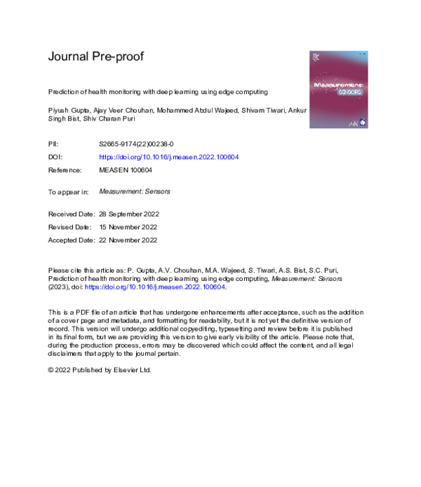 (PDF) Prediction of health monitoring with deep learning using edge ... (PDF) Prediction of health monitoring with deep learning using edge ...