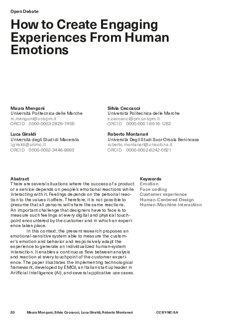 (PDF) How to Create Engaging Experiences From Human Emotions
