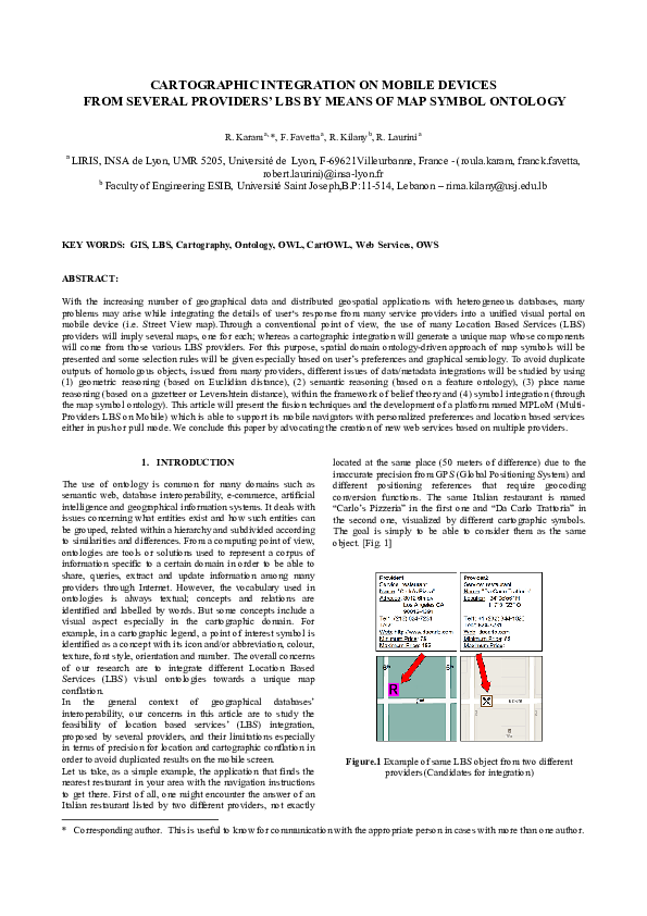(PDF) Cartographic Integration on mobile devices from several providers LBS by means of map ...