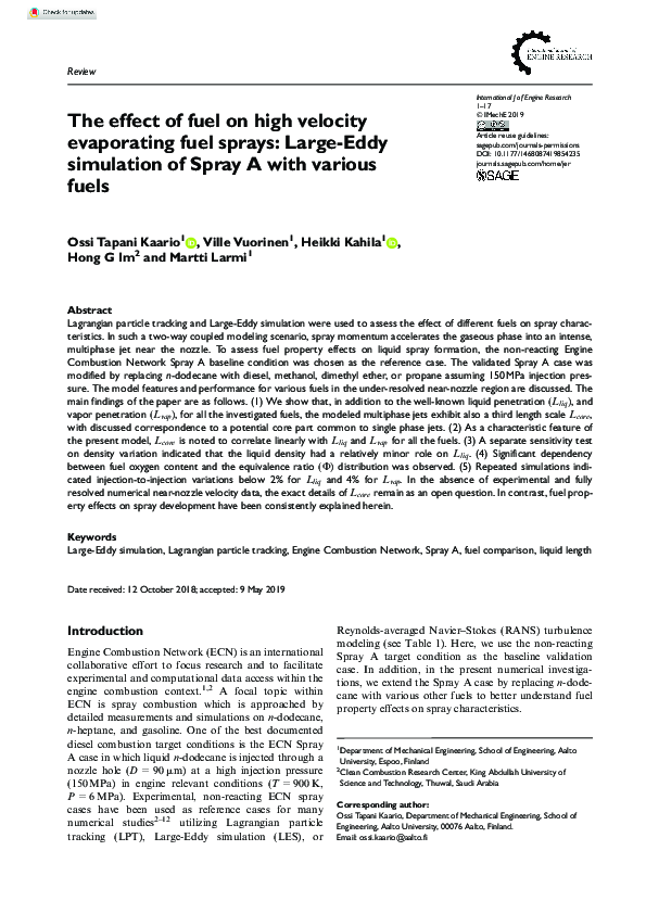 (PDF) The effect of fuel on high velocity evaporating fuel sprays ...