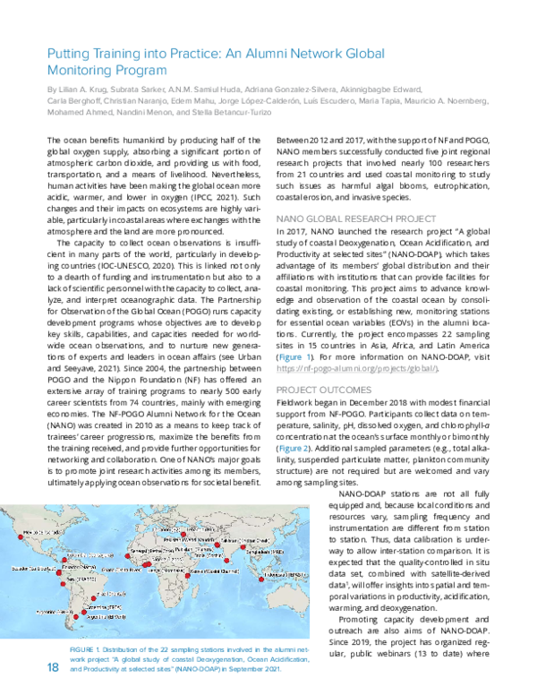 (PDF) Putting Training into Practice: An Alumni Network Global Monitoring Program