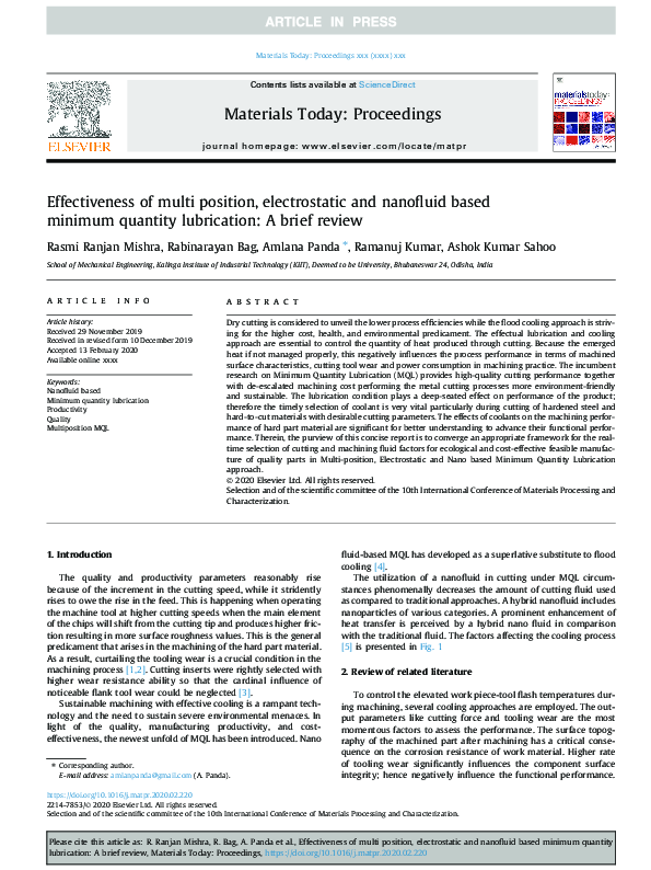 (PDF) Effectiveness of multi position, electrostatic and nanofluid ...