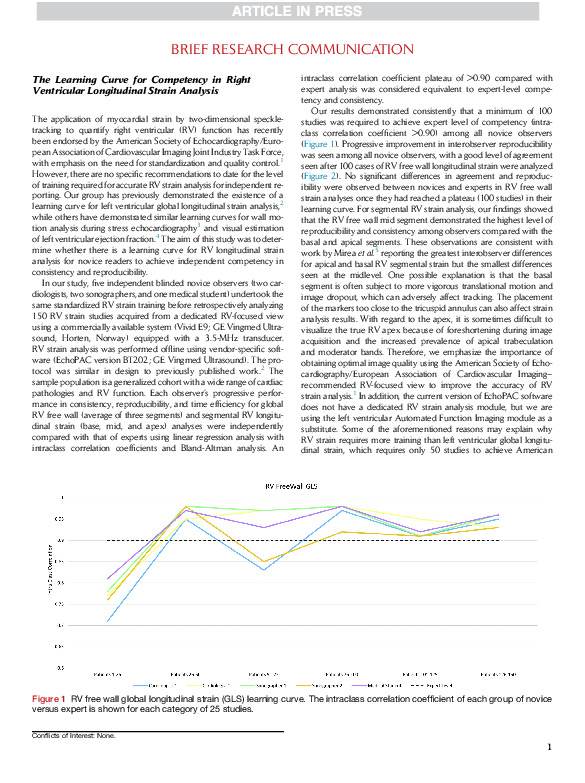(PDF) The Learning Curve for Competency in Right Ventricular ...