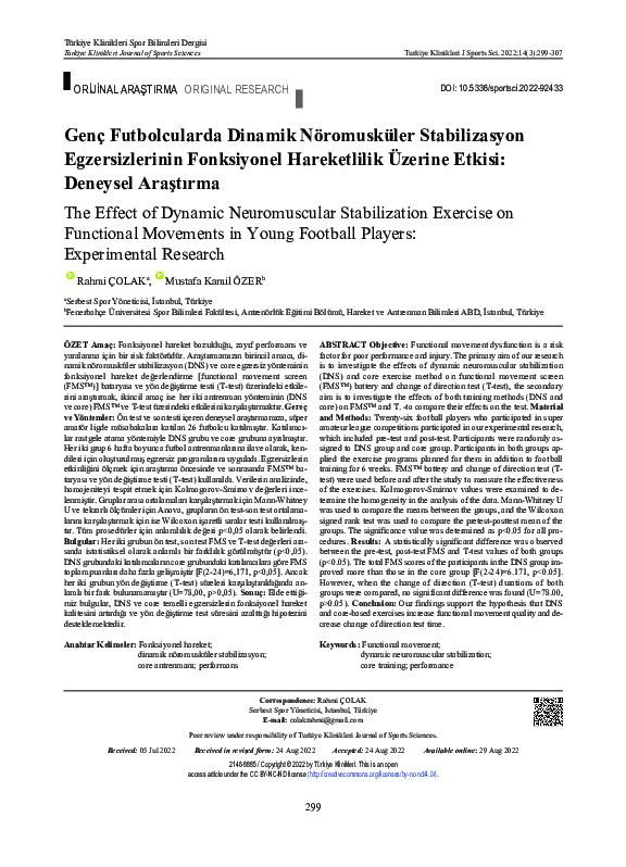(PDF) The Effect of Dynamic Neuromuscular Stabilization Exercise on ...