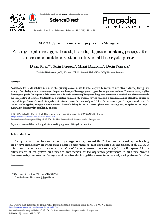 (PDF) A Structured Managerial Model for the Decision Making Process for ...
