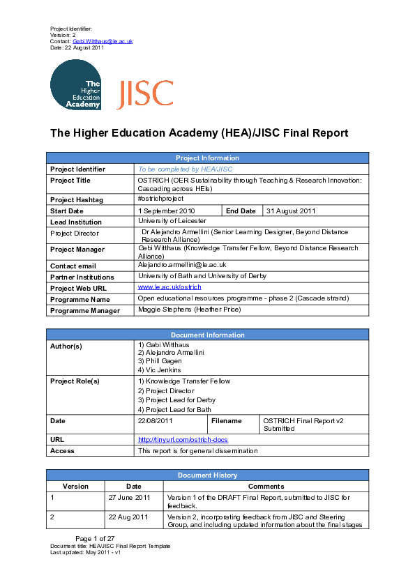 (DOC) OSTRICH Final Report