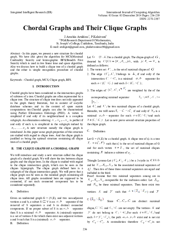 (DOC) Chordal Graphs and Their Clique Graphs | Mangai K - Academia.edu