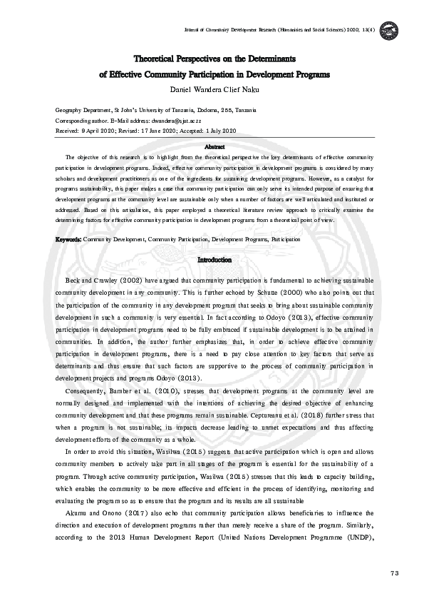 (PDF) Theoretical Perspectives on the Determinants of Effective ...