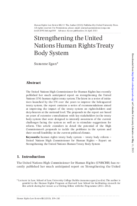 (PDF) Strengthening the United Nations Human Rights Treaty Body System