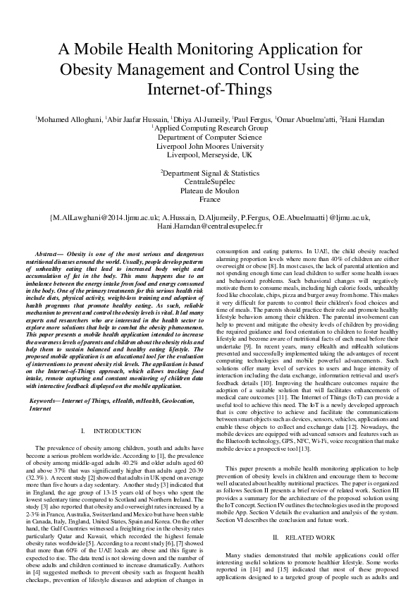 (PDF) A mobile health monitoring application for obesity management and ...