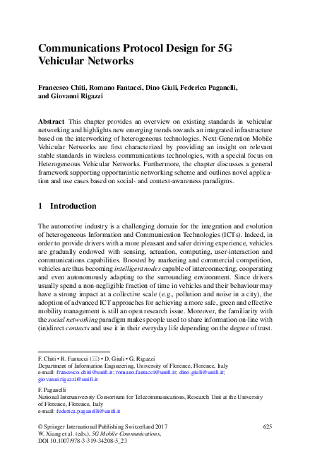 Pdf Communications Protocol Design For 5g Vehicular Networks