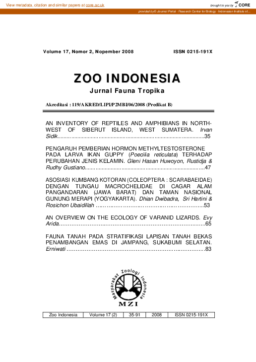 (PDF) An Overview on the Ecology of Varanid Lizards