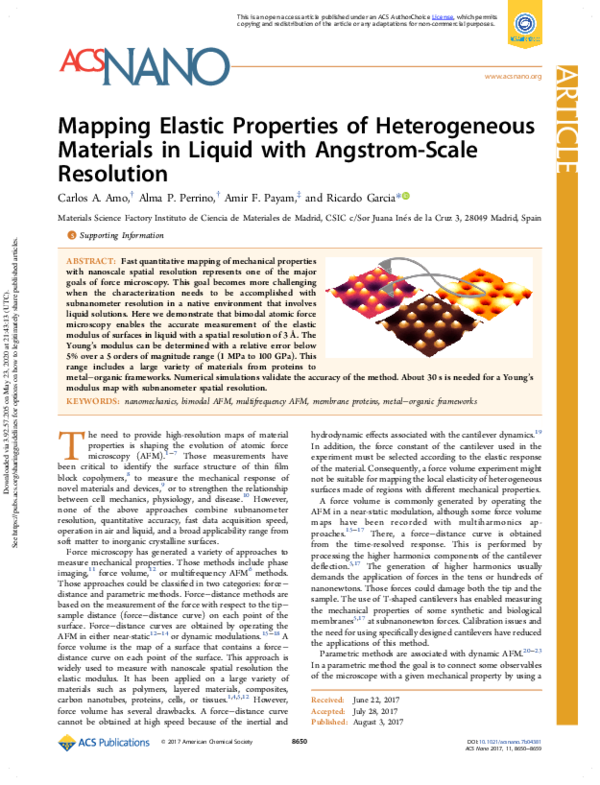 (PDF) Mapping Elastic Properties of Heterogeneous Materials in Liquid with Angstrom-Scale Resolution