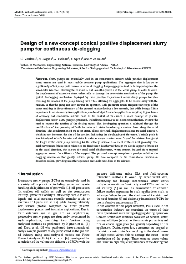(PDF) Design of a new-concept conical positive displacement slurry pump ...