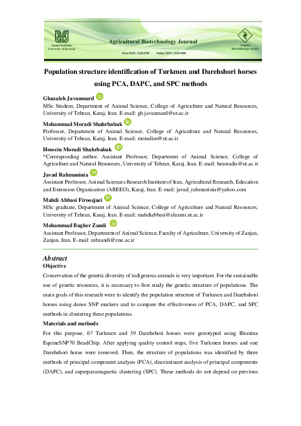 (PDF) Population structure identification of Turkmen and Darehshori ...
