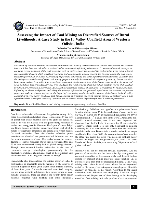 (PDF) Assessing the Impact of Coal Mining on Diversified Sources of ...