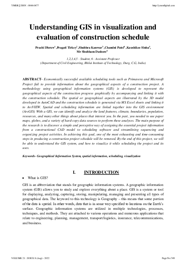 (PDF) Understanding GIS in visualization and evaluation of construction ...
