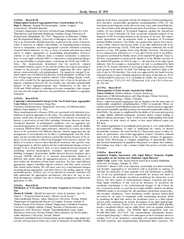 (PDF) Polyphosphate-Induced Aggregation-Prone Conformations of Tau