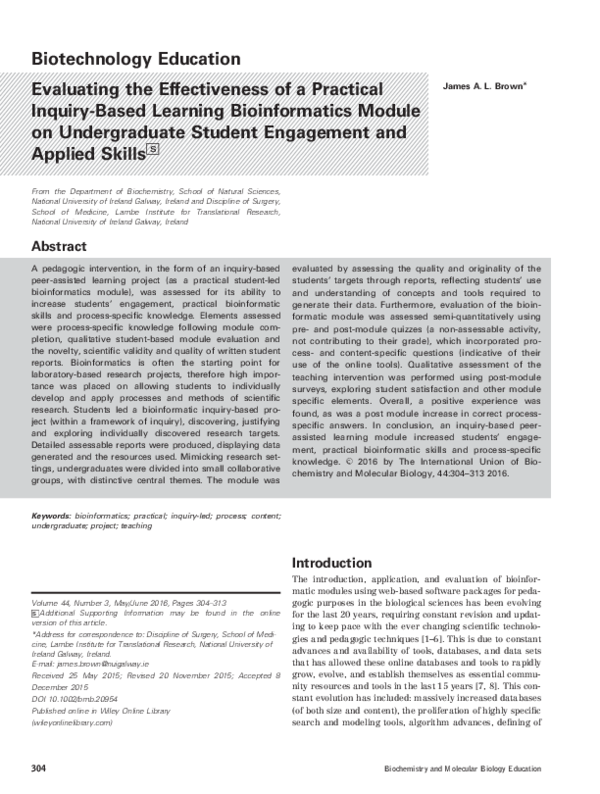 (PDF) Evaluating the effectiveness of a practical inquiry-based ...