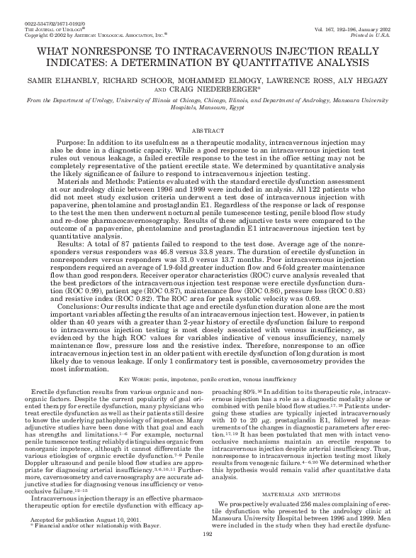 Pdf What Nonresponse To Intracavernous Injection Really Indicates A