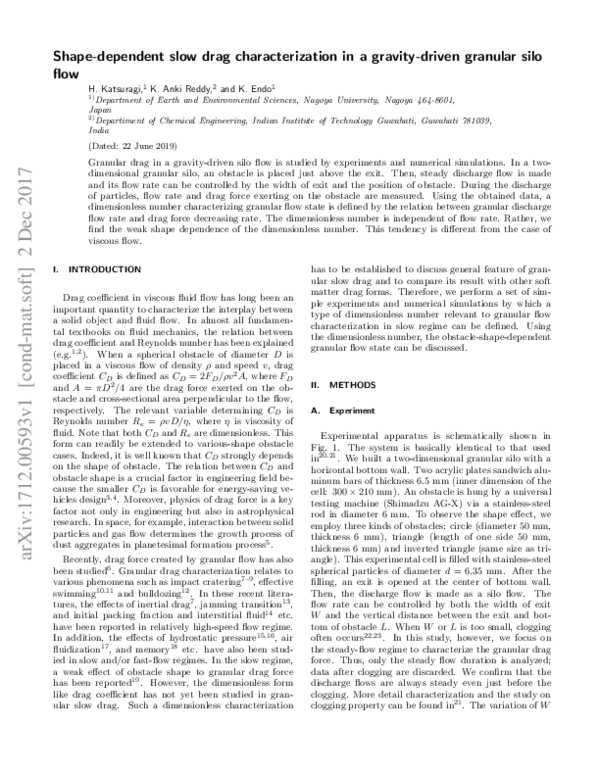 (PDF) Shape-dependent slow drag characterization in a gravity-driven ...