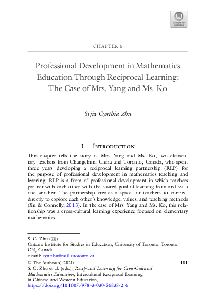 (PDF) Professional Development in Mathematics Education Through ...