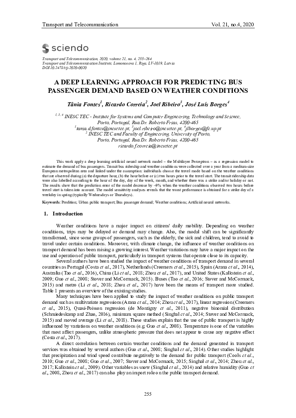 (PDF) A Deep Learning Approach for Predicting Bus Passenger Demand Based on Weather Conditions