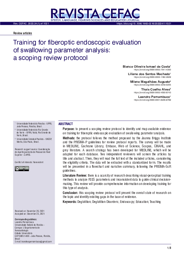 (PDF) Training for fiberoptic endoscopic evaluation of swallowing ...