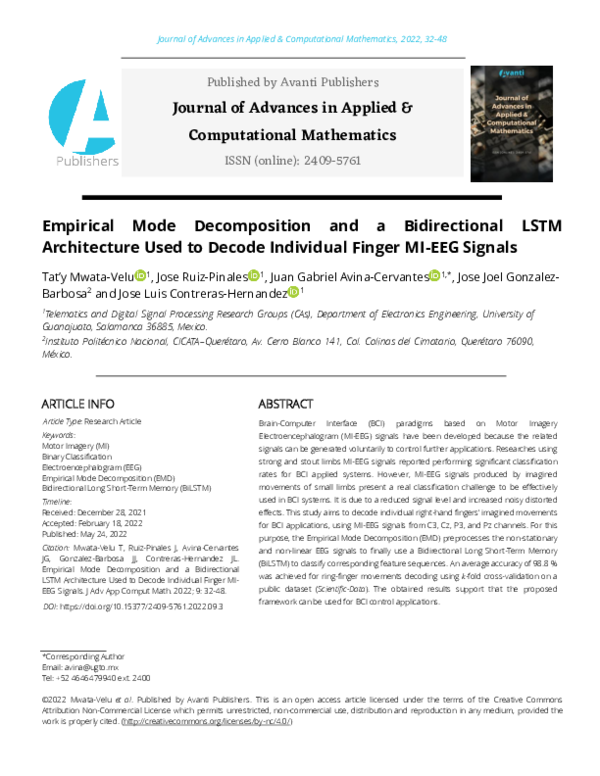 (PDF) Empirical Mode Decomposition and a Bidirectional LSTM Architecture Used to Decode ...